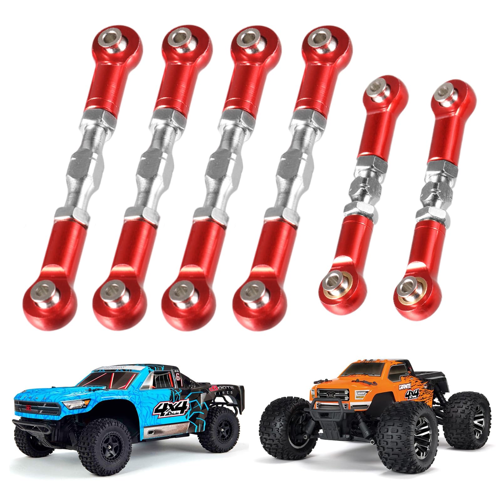 WIXUIPR 6Pcs Aluminum Adjustable Turnbuckles Camber Links Steering Links for Arrma 3S Vorteks ...