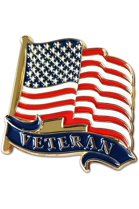 Flag Pin Navy Veteran Lapel Pin - Patriotic Brass Badge With Eagle ...