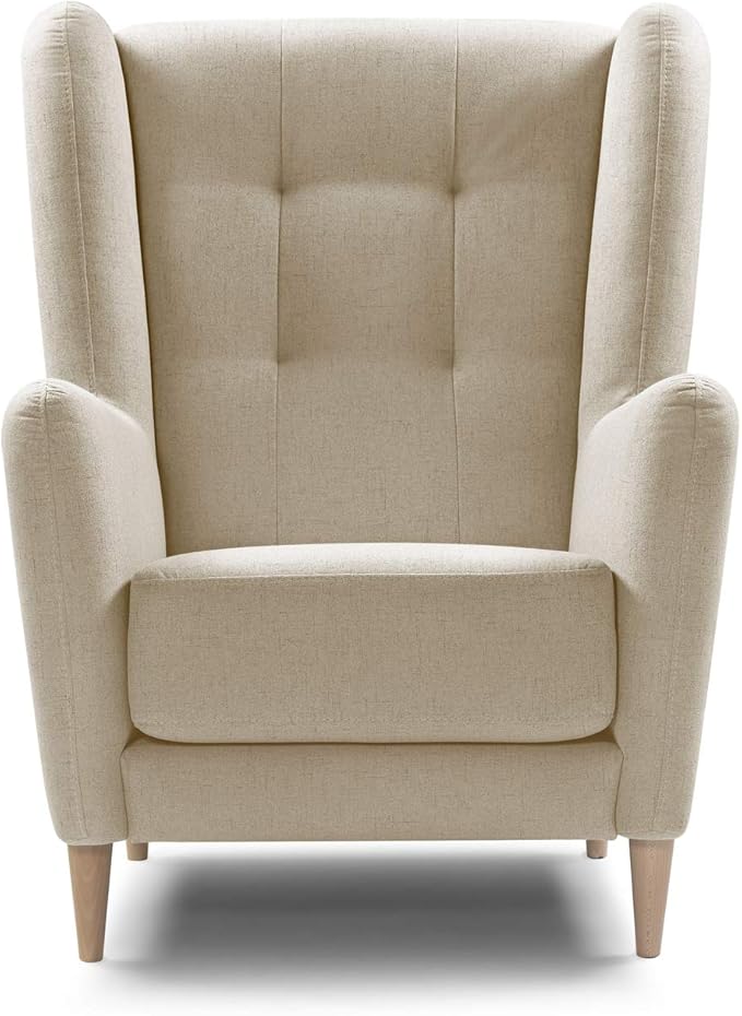 Traumnacht bequemer und moderner Ohrensessel Karl mit Holzfüßen in ...