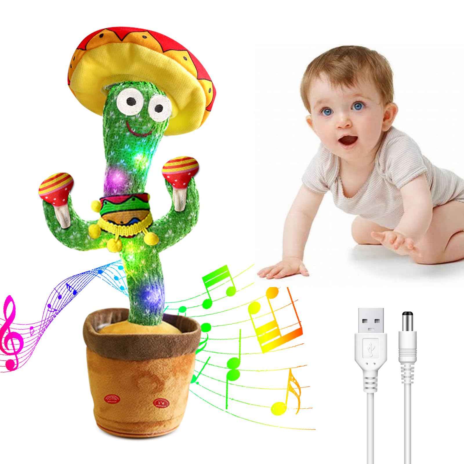 Bighaki808 Dancing Talking Cactus Toys, Talking Sunny Cactus Toy ...