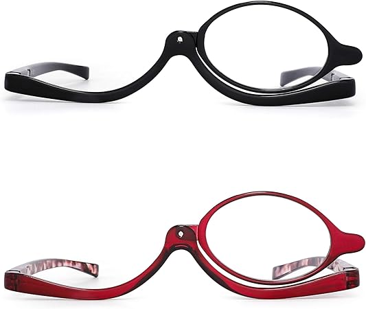 Amazon.com: JM 2 Pairs Makeup Reading Glasses Magnifying Flip Down ...