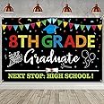 Amazon.com: PTFNY 8th Grade Graduation Backdrop Banner 8th Grade ...