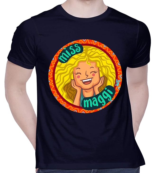 Buy CreativiT Graphic Printed T-Shirt for Unisex Miss Maggi Curly Hair ...