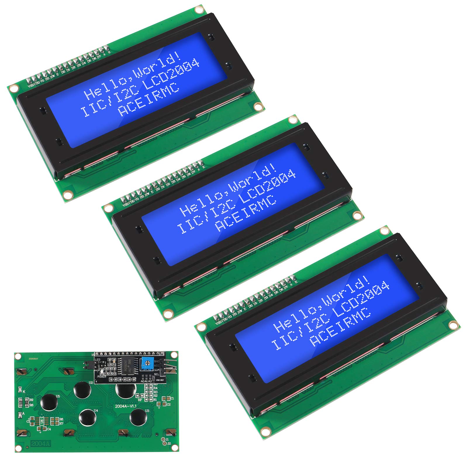 Mua 3pcs IIC I2C TWI Serial LCD 2004 20x4 Display Screen Blue + IIC I2C Module Interface Adapter ...