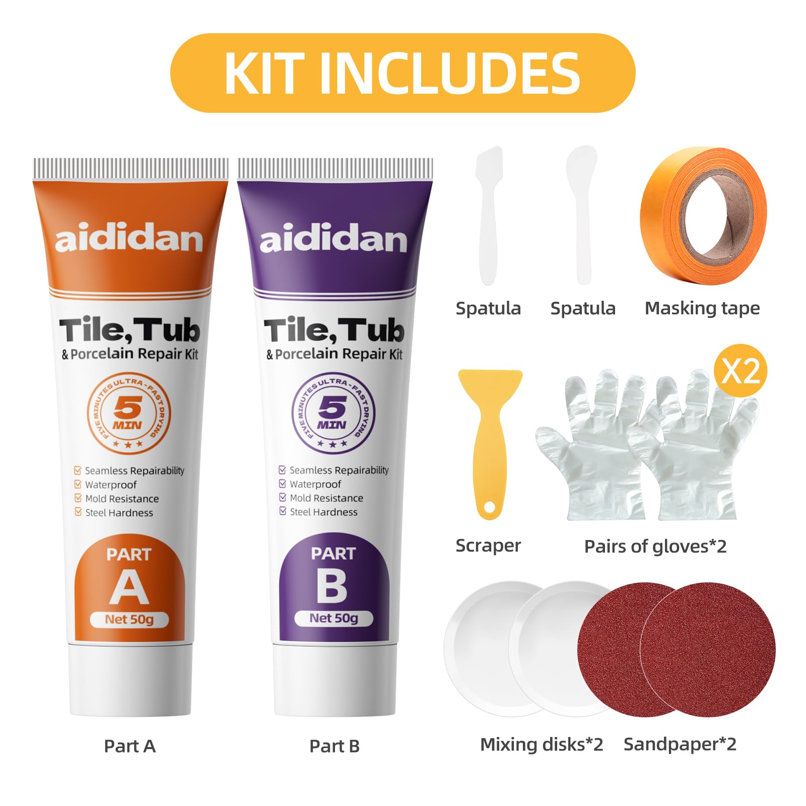 Mua Ultra-Fast Drying Porcelain Repair Kit, Tile and Tub Repair Kit ...