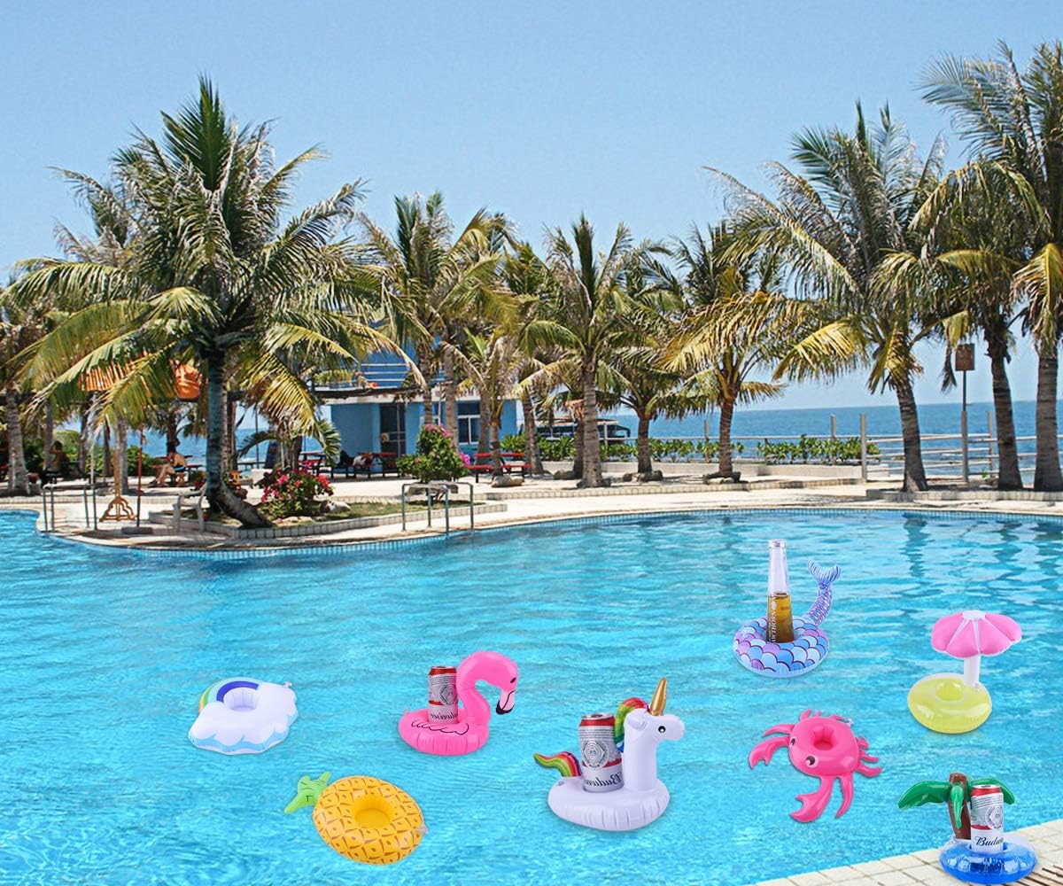Geboor Inflatable Drink Floats, 8 Pack Inflatable Drink Holders Cup ...