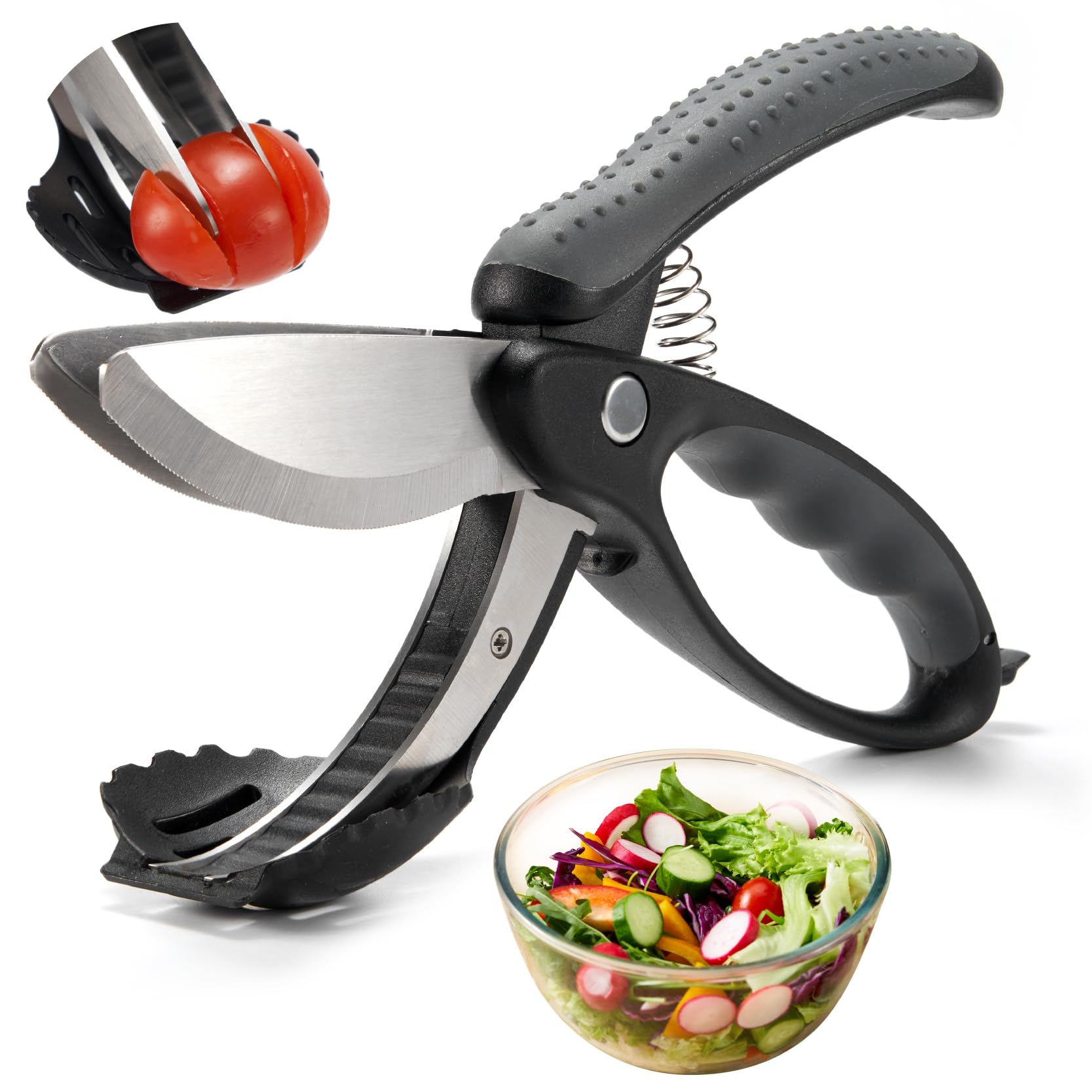 ALEXPHY Salad Scissors, Salad Chopper with Double Blades, Lettuce ...