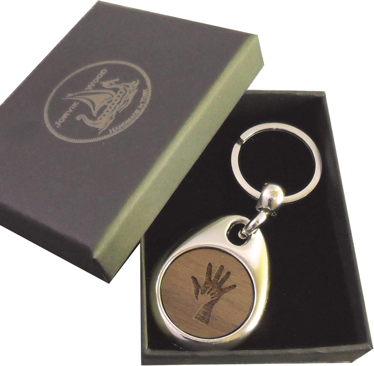Jorvik Wood Parent Hand Design Wooden Keyring with Gift Box – BigaMart