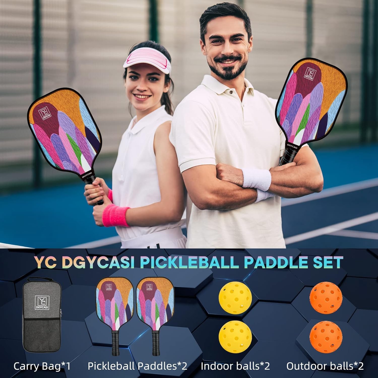 Mua Pickleball Paddles Set of 2, USAPA Approved, Fiberglass Surface ...