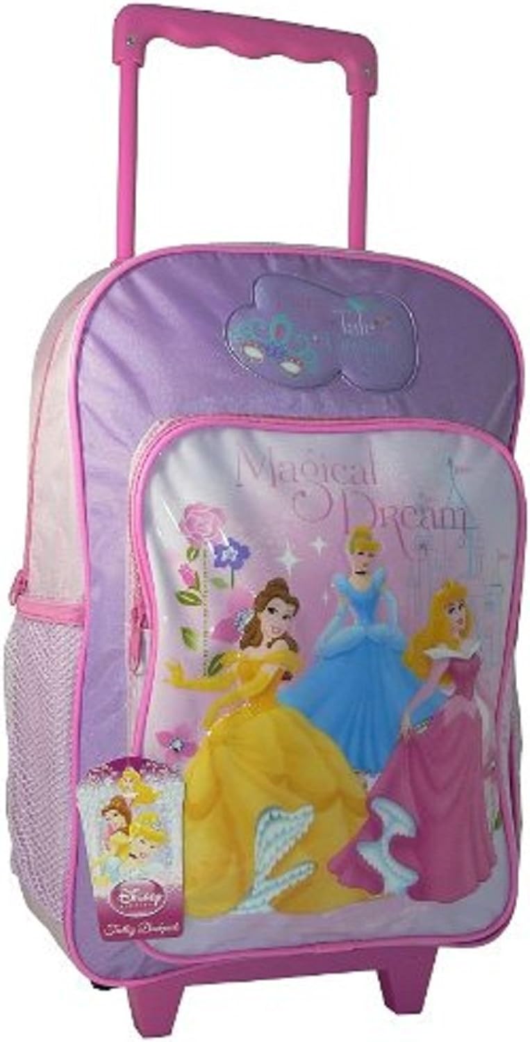 Disney Princess Girls Magical Dream Wheeled Trolley Suitcase Bag Lilac ...