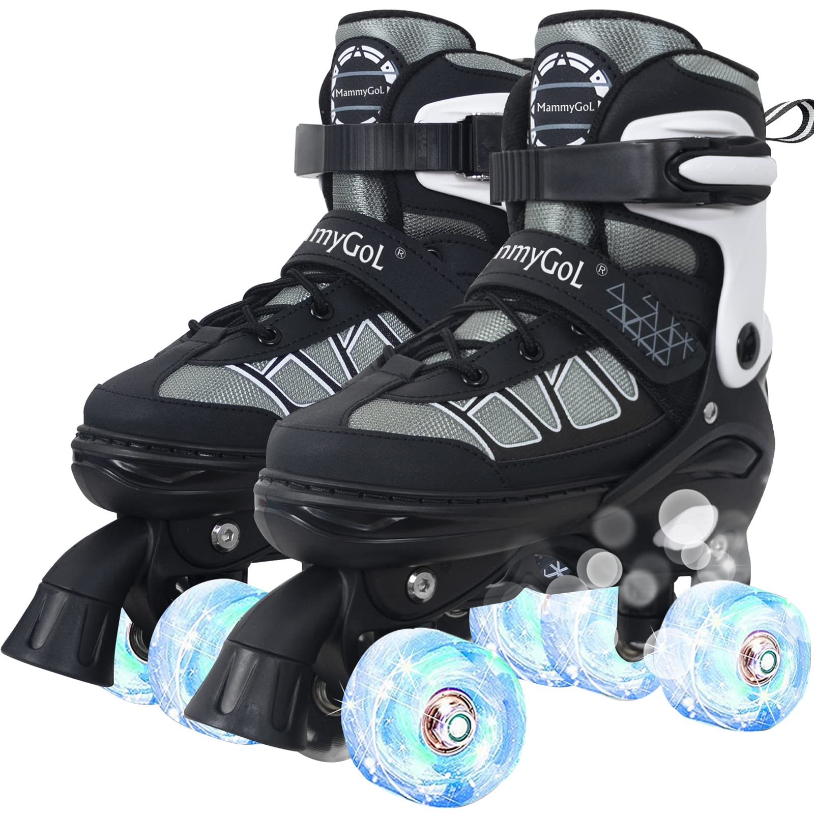 MammyGol Roller Skates for Kids Boys Girls, Adjustable Quad Skates with ...