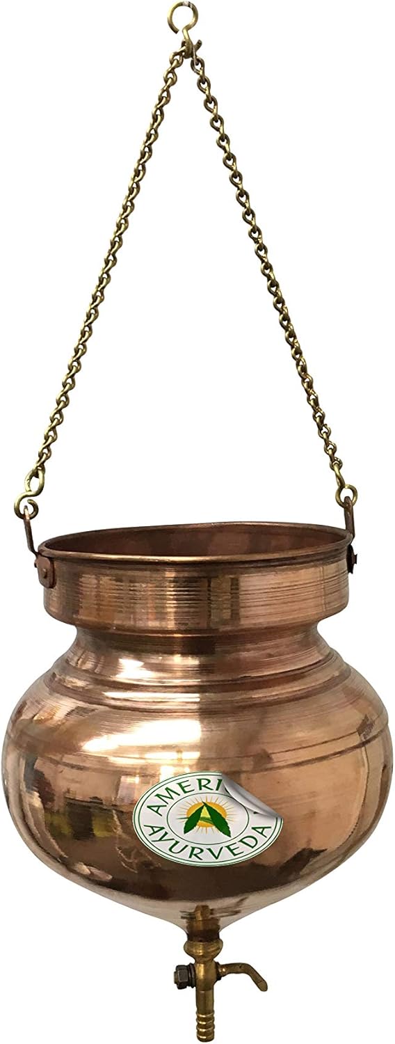 Amazon.com: Pure Copper Shirodhara Pot Ayurvedic Equipment with Control ...