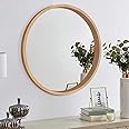 Amazon.com: FUWU HOME 32" Round Mirror with Wood Frame, Circle Wall ...