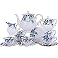 Amazon.com: fanquare 21 Pieces Blue Rose British Afternoon Tea Set ...