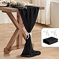 Amazon.com: BEELIFY 2 Pack 10 Ft Chiffon Table Runner Black Gauze Long Table Runners 27x120 ...