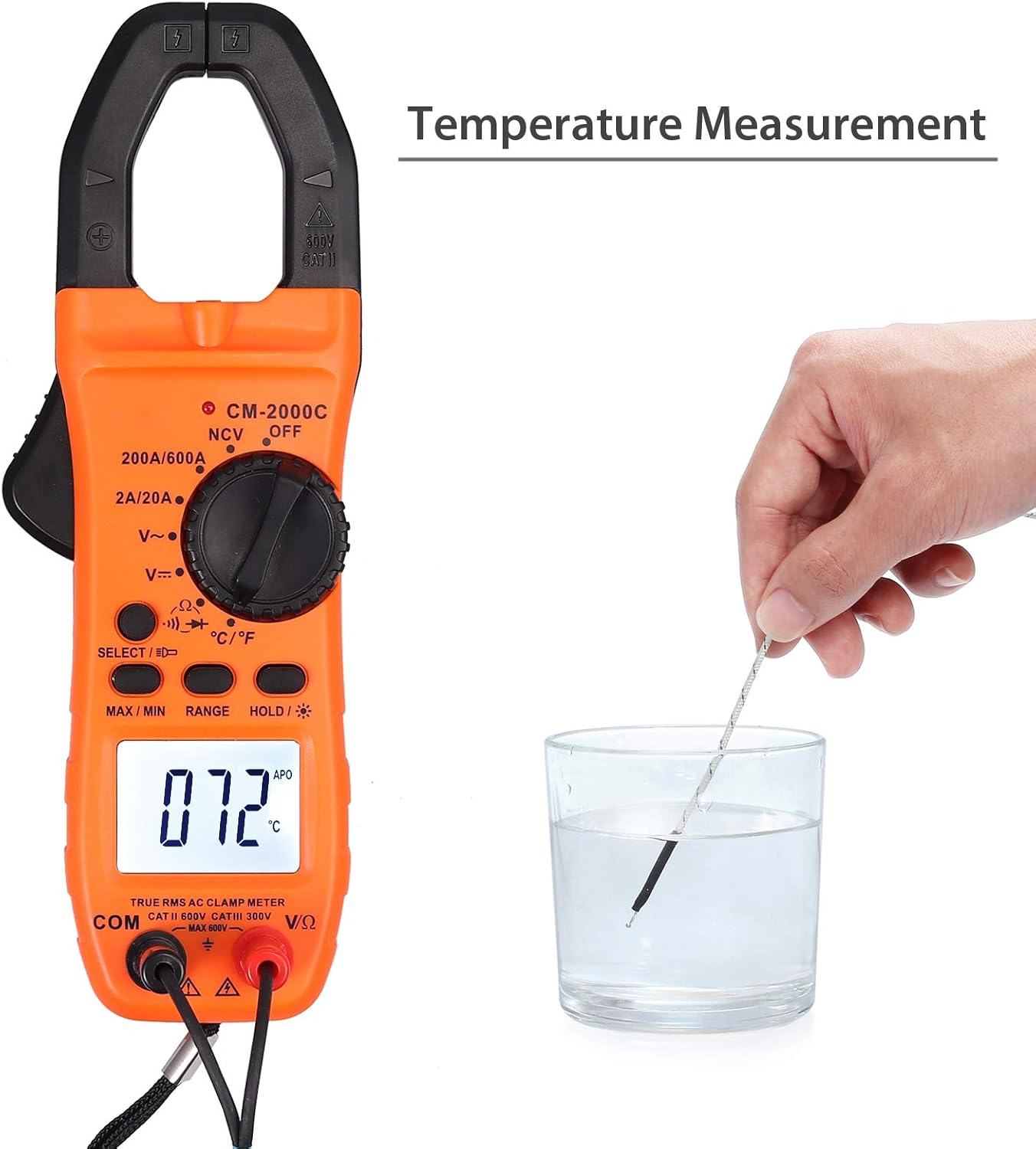 Proster Clamp Meter 2000 Counts Digital Multimeter TRMS 600A AC Current ...