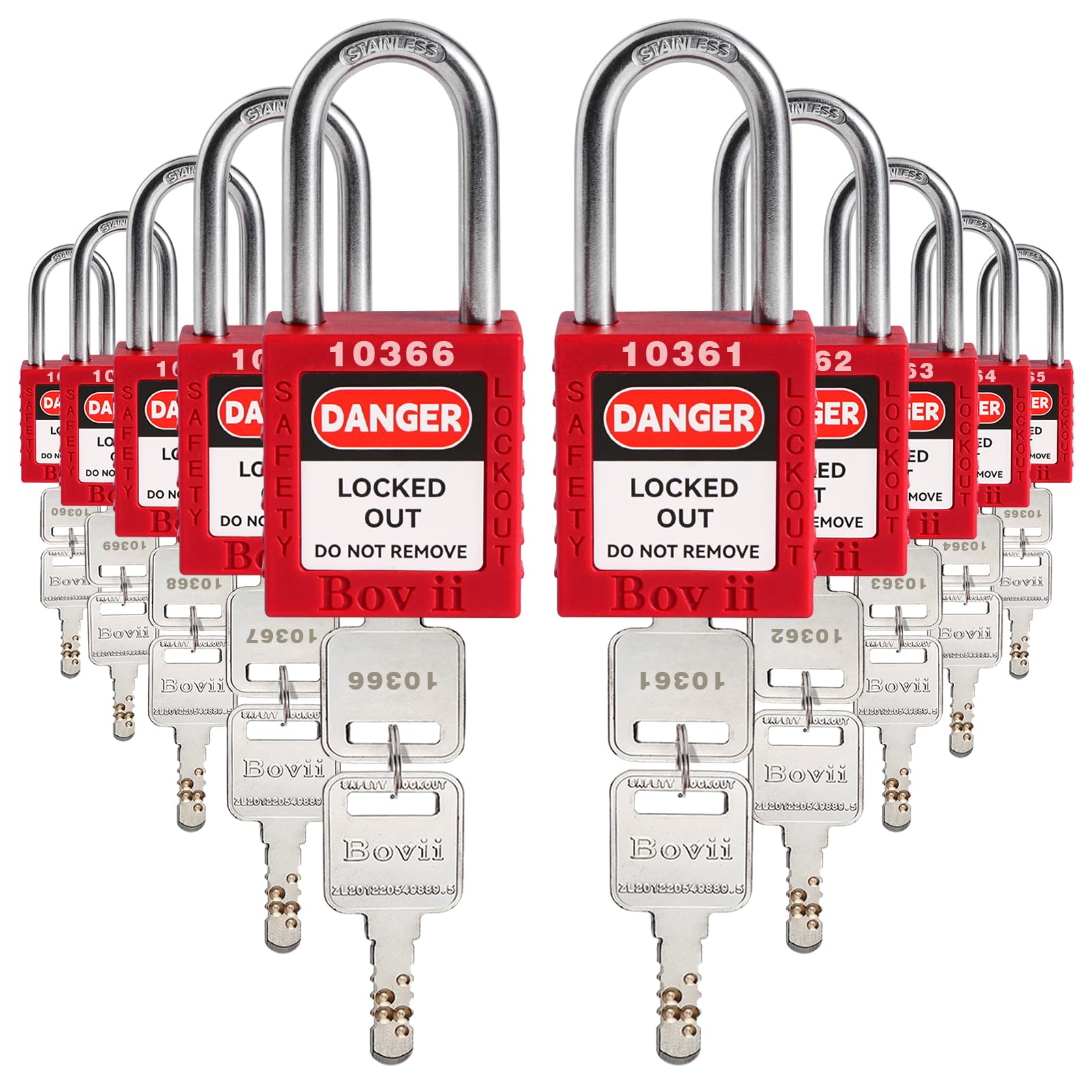 Mua Boviisky 10 Red Lockout Tagout Locks Set, Loto Locks Keyed Different, 2 Keys Per Lock, OSHA ...