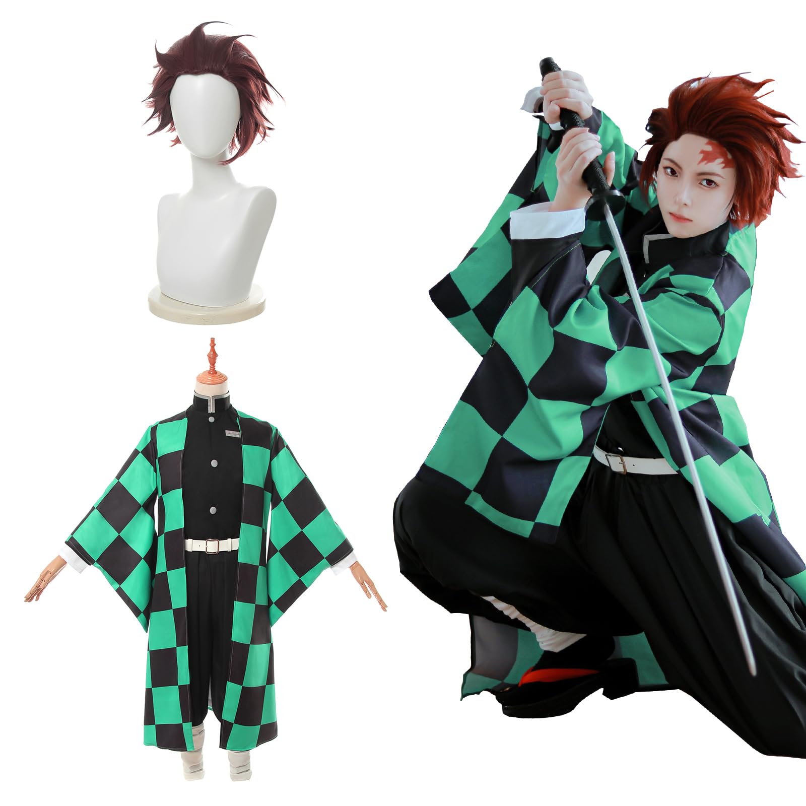 Mua Kanroji Mitsuri Cosplay Costume with Wig, Adult Costume for ...