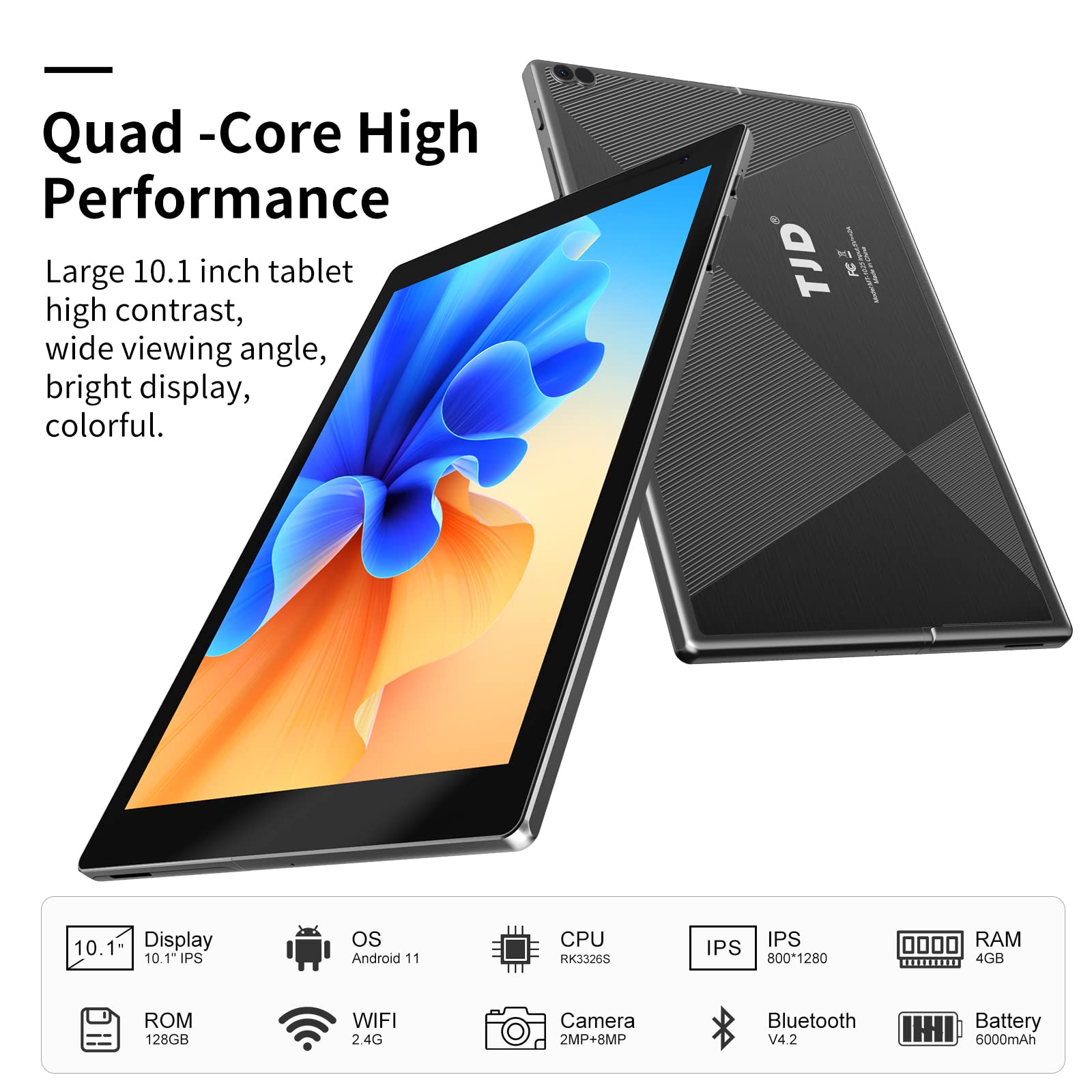 Mua TJD Android 11 Tablet 10.1 Inch Tablets, 128GB ROM 512GB Expandable ...