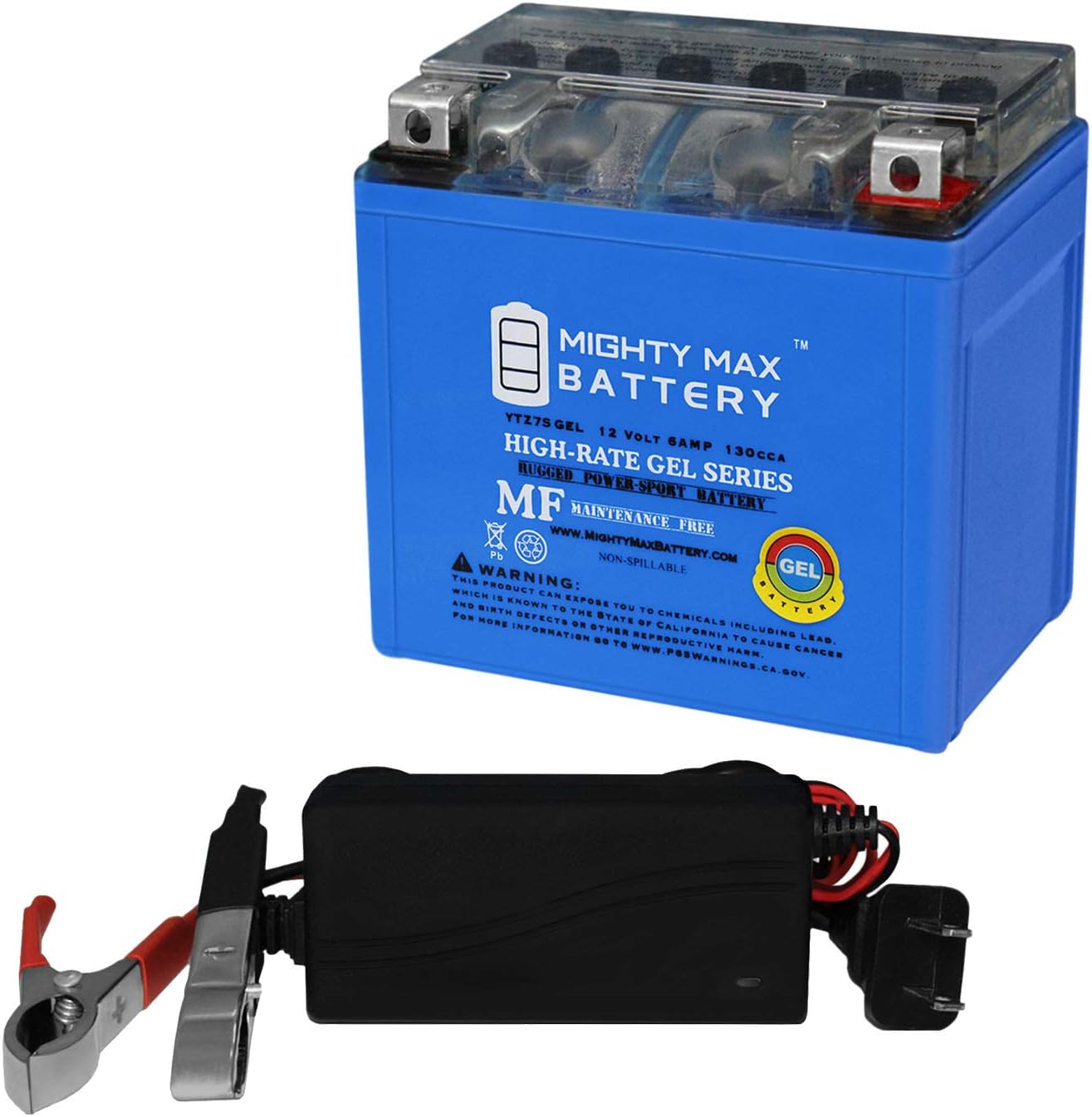 Amazon.com: Mighty Max Battery YTZ7S Gel Battery for Yamaha 250 XT250 2008-2012 + 12V 1Amp ...