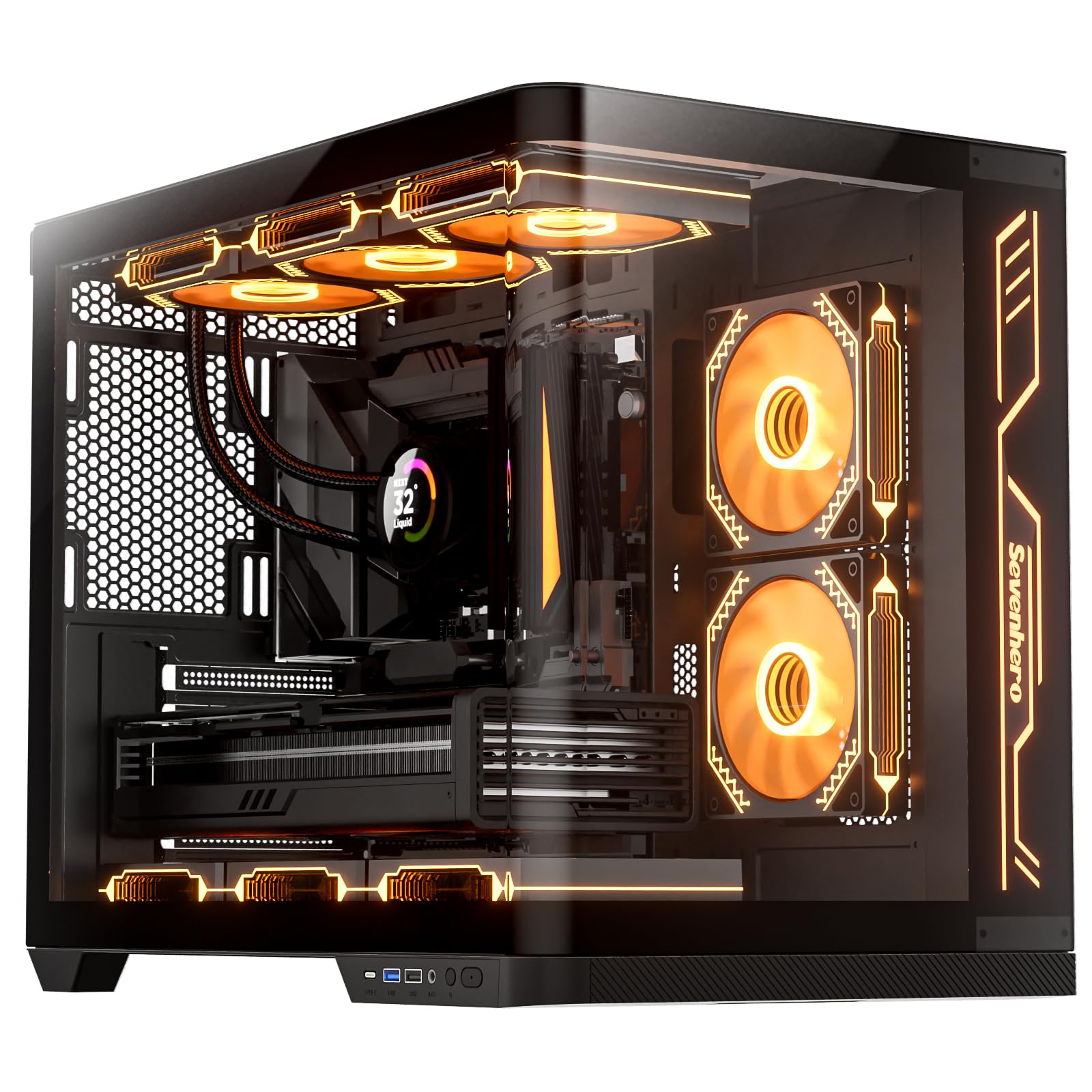 Mua Sevenhero Panoramic H603 ATX Mid-Tower Gaming PC Case with 3X 120mm ...