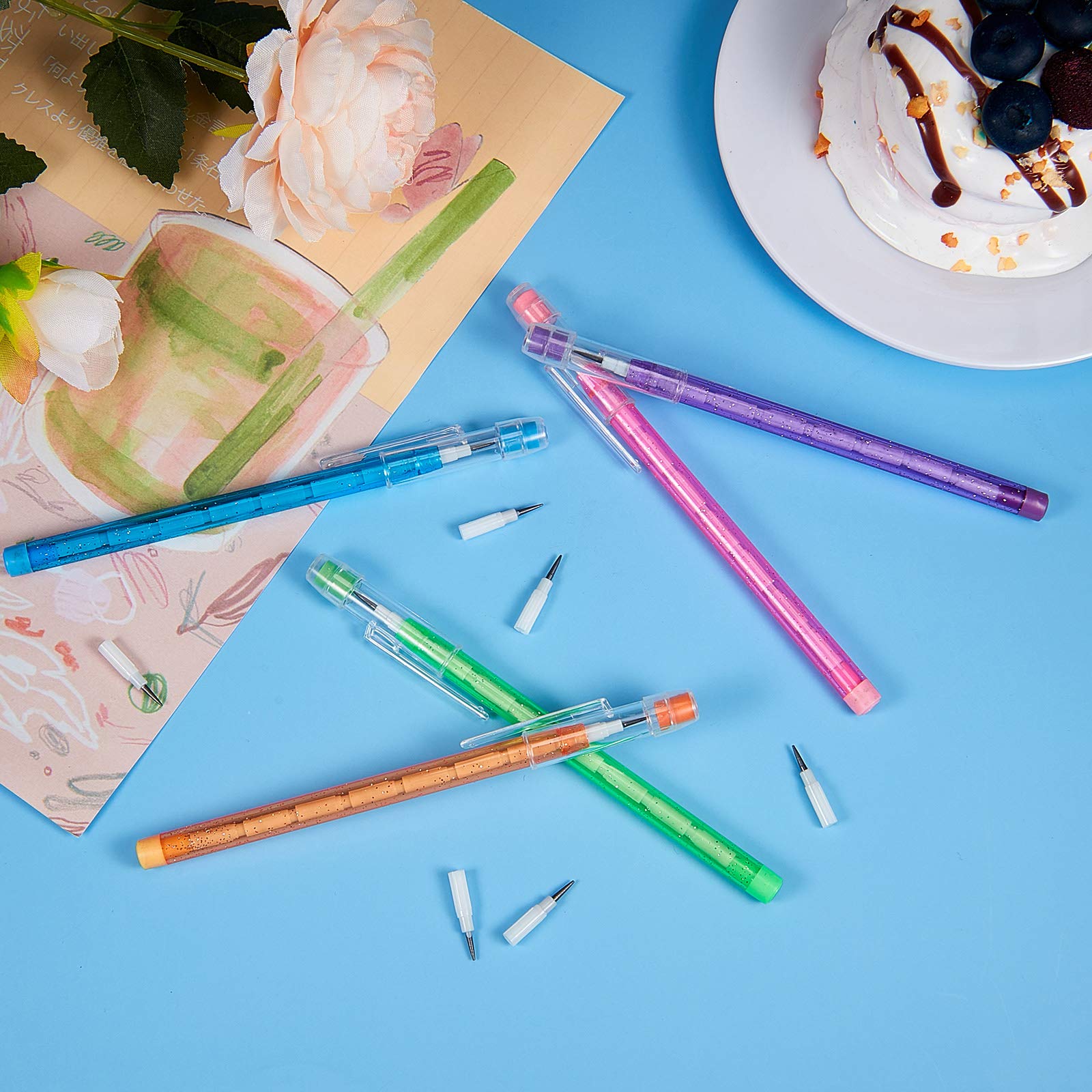 Mua Outus 50 Stackable Pencils for Kids - Translucent HB Non Sharpening ...
