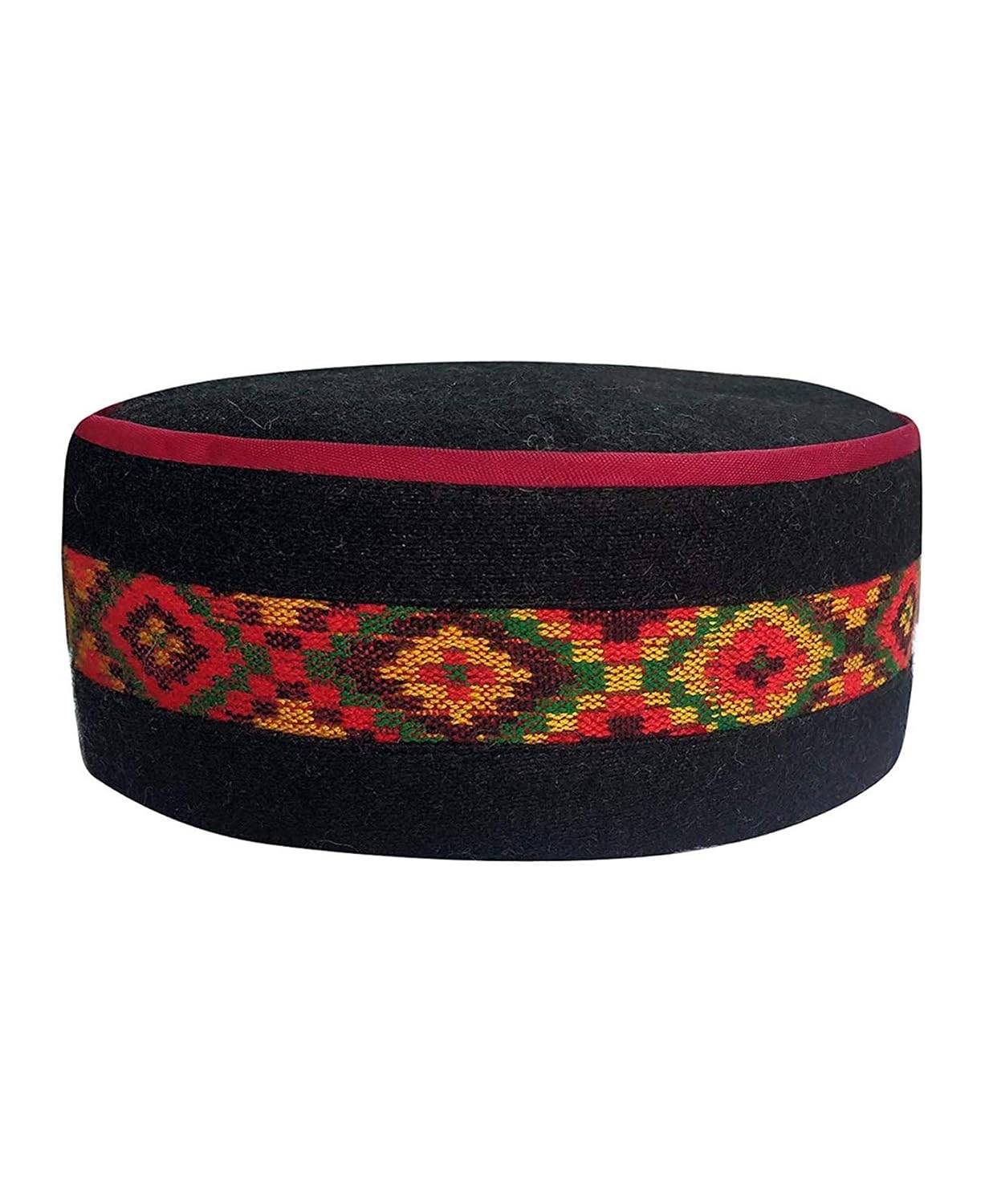 ARUNA Himachali Kullu Patti Woolen Topi/Cap for Men & Women Black ...