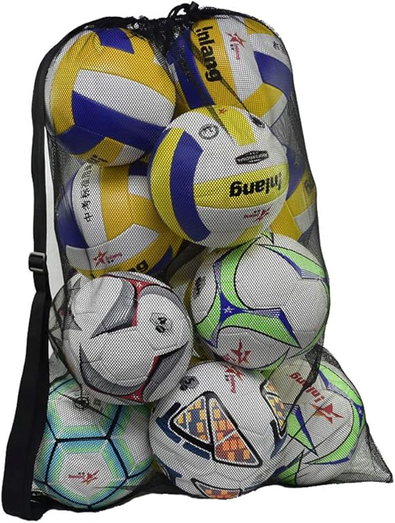 Extra Large Sports Drawstring Mesh Ball Bag Training Equipment Storage ...