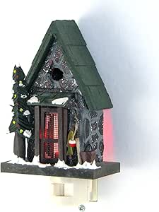 Amazon.com: Holiday Rustic Lodge Stone Cabin Night Light: Kitchen & Dining