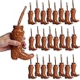 Amazon.com: Fxswety Cowboy Boot Party Plastic Cups with Straws and Lids ...