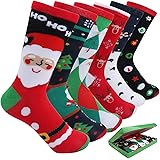 Womens Christmas Holiday Casual Socks - HSELL 6 Pairs Colorful Fun ...