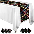 Amazon.com: Peryiter 6 Pcs Glow Party Table Runners Plastic Neon Table ...