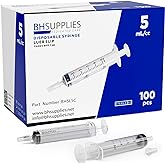 Amazon.com: BH Supplies 5ml Oral Syringe (No Needle) - Sterile, Individually Wrapped - 100 ...