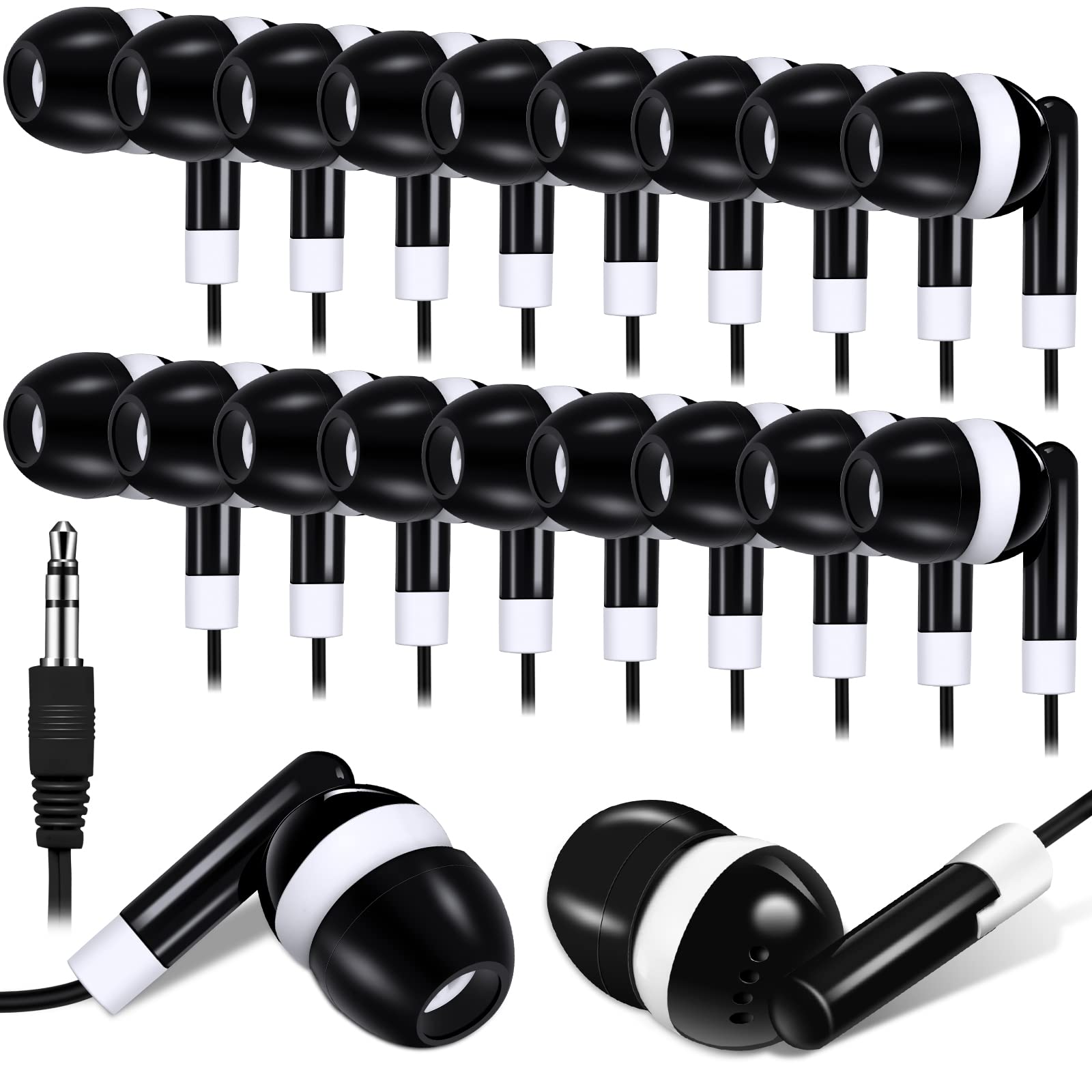 Konohan 100 Pack Bulk Earbuds for Classroom, Student Basic Headphones ...