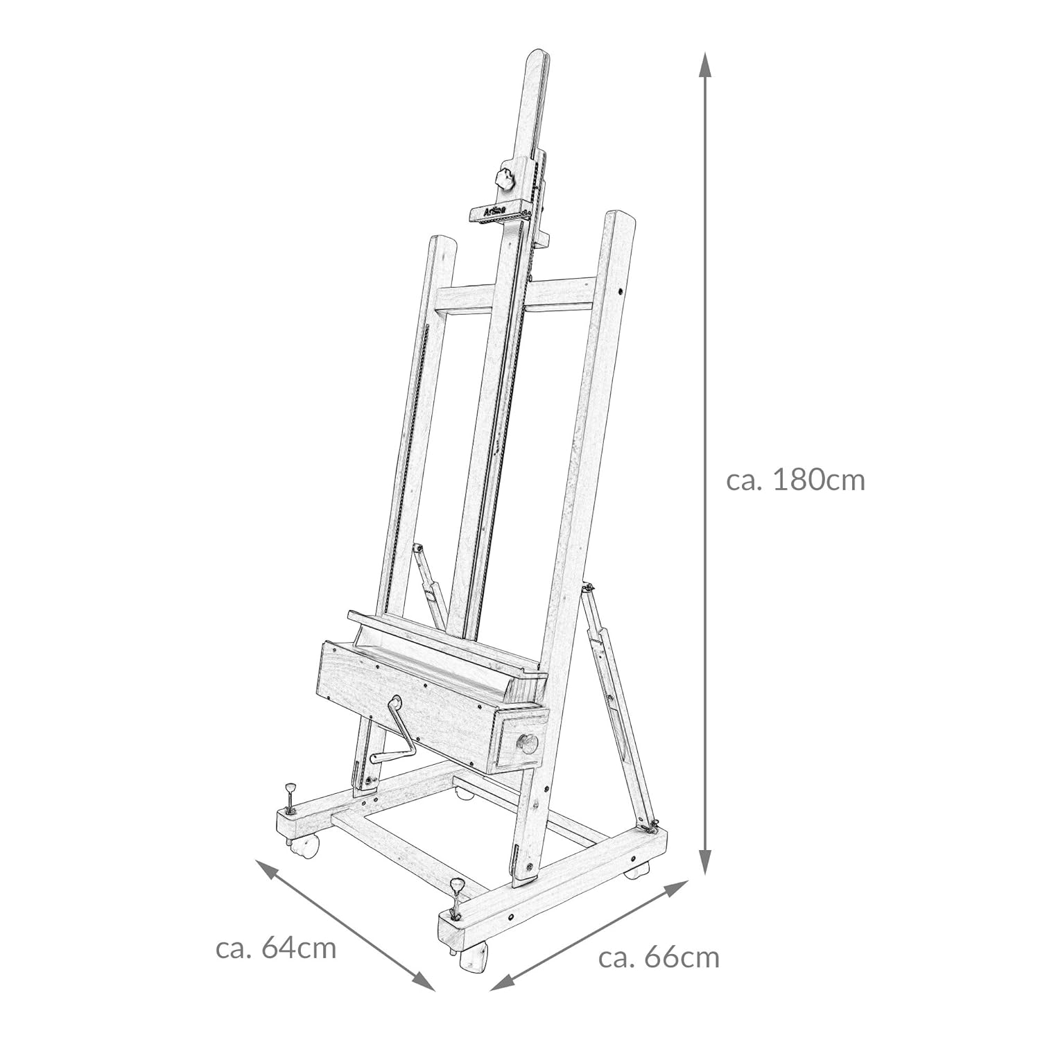 Home Artina Pisa Large Easel for Art Professional XXL Studio H-Frame ...