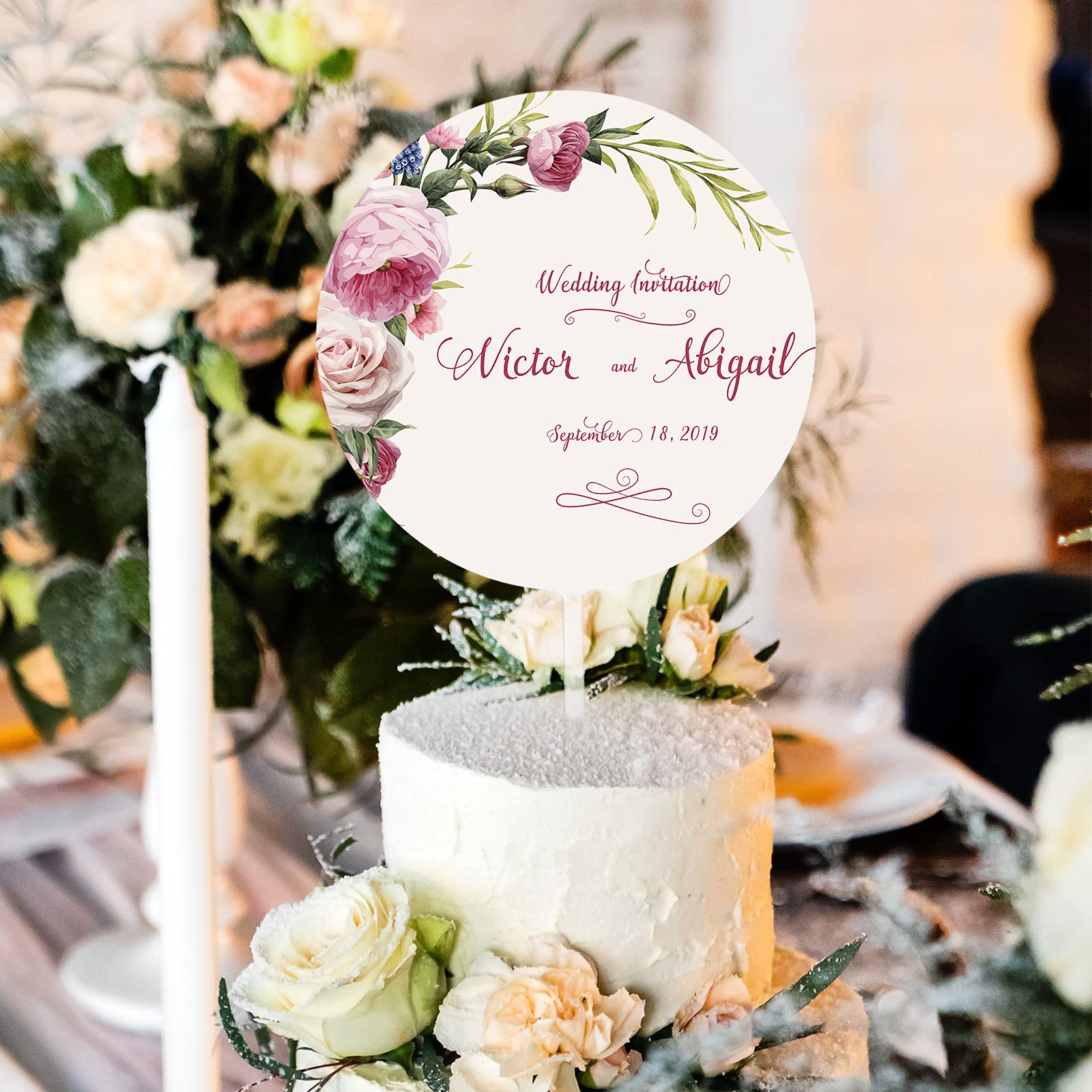 Mua Jetec 2 Pieces 5 Inch Acrylic Cake Topper Blank Round Clear DIY ...