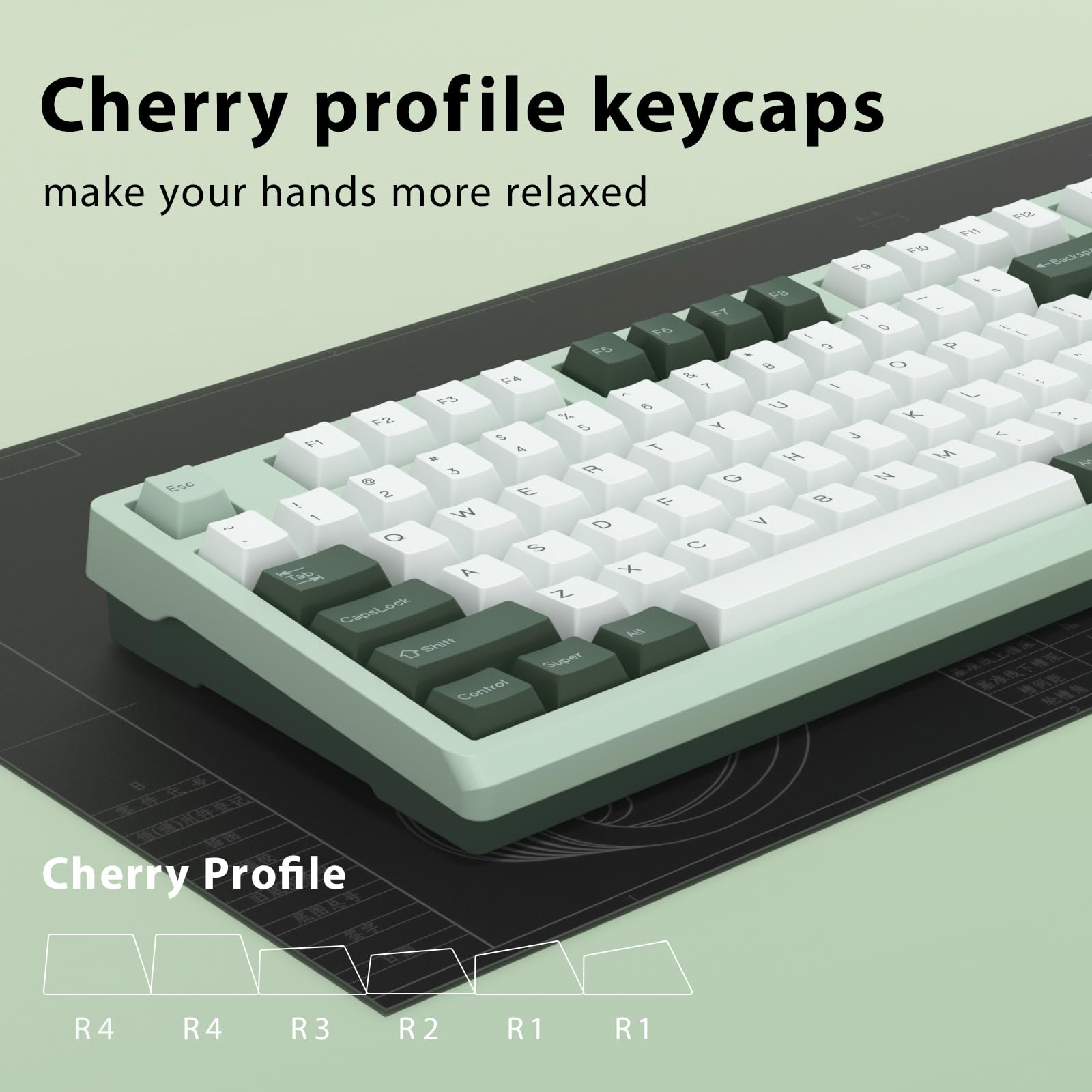 Mua KBDiy Botanical PBT Double Shot Keycap Set,174 Keys Green Keycaps ...