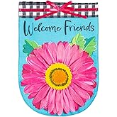 Amazon.com : Evergreen Flag Welcome Friends Frog Burlap Spring Garden ...