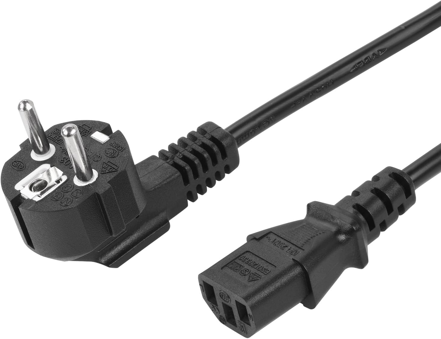 TPFNet Netzkabel Schukostecker Abgewinkelt an: Amazon.de: Elektronik
