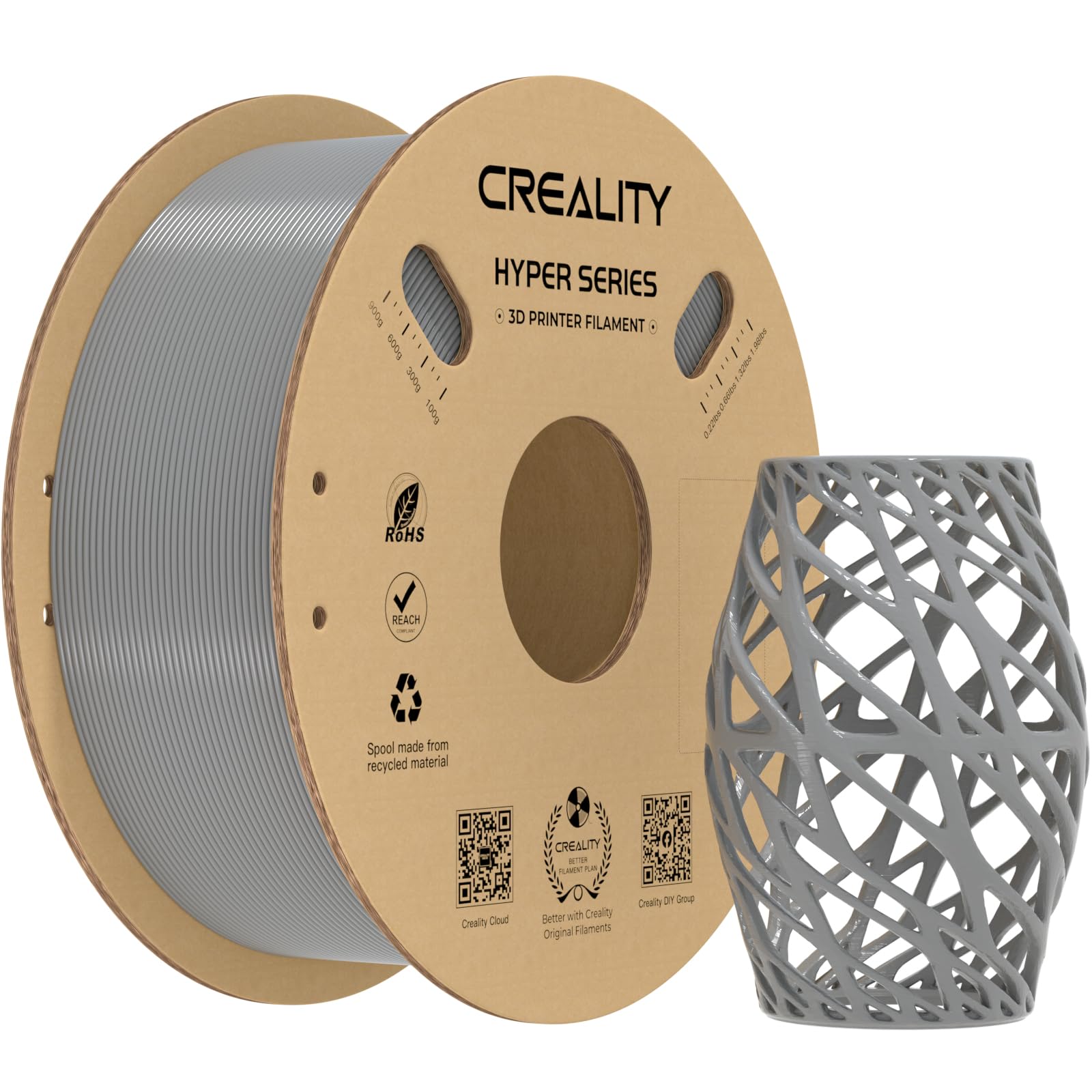 Creality Grey PETG Filament 1.75mm for K1 Max, 3D Printer Filament ...