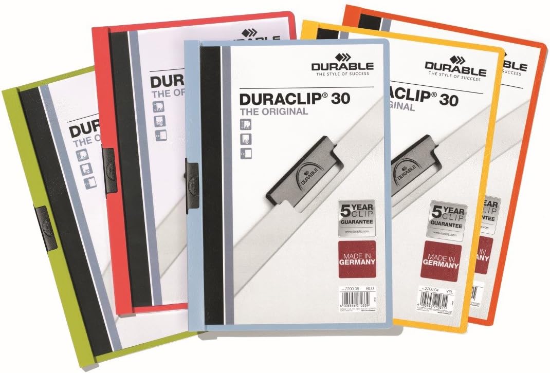 Durable 999109940 Duraclip Original 30 Clip Folders for DIN A4 Pack of ...