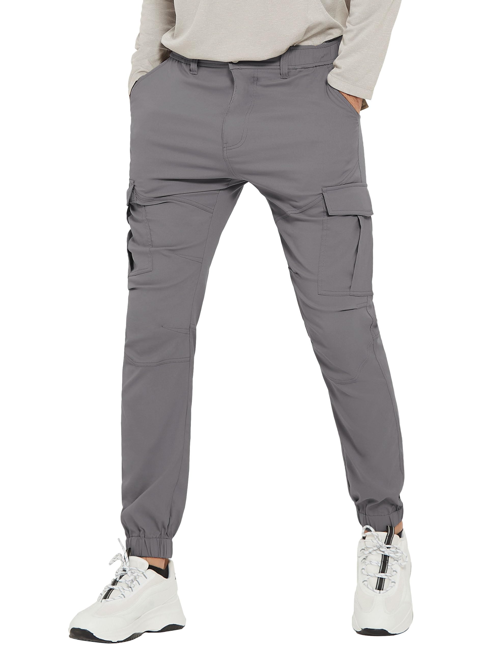 PULI Men's Golf Hiking Pants Cargo Slim Fit Stretch Joggers Fishing ...