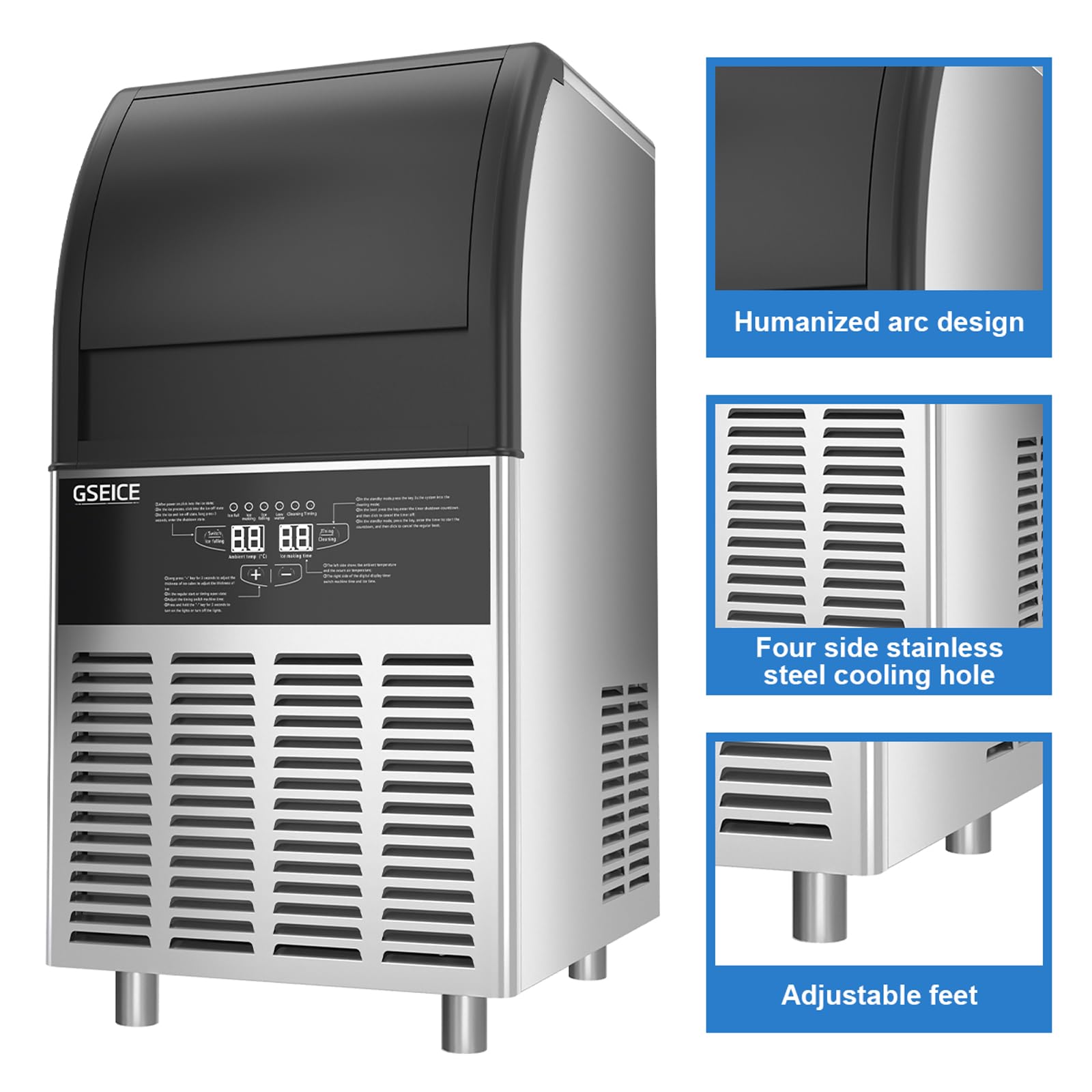Mua GSEICE Commercial Ice Maker Machine - 90lbs Ready in 24Hrs - Under ...
