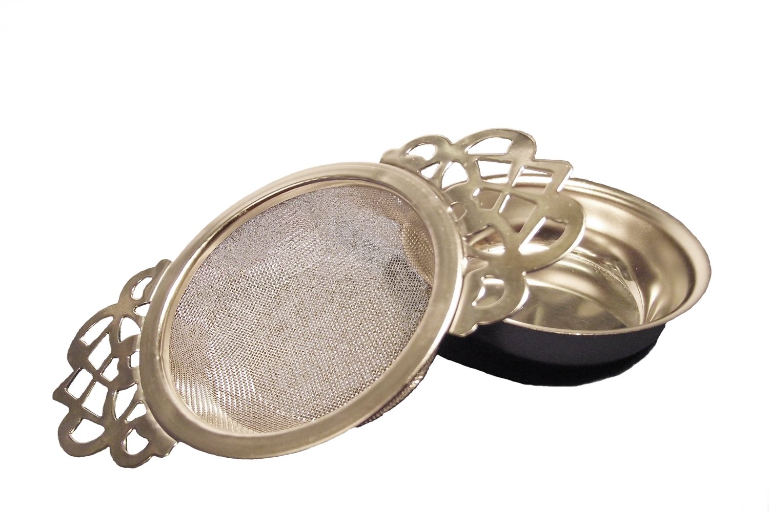 Tea Strainer Sieve Stainless Steel with Drip Bowl Empress Traditional ...