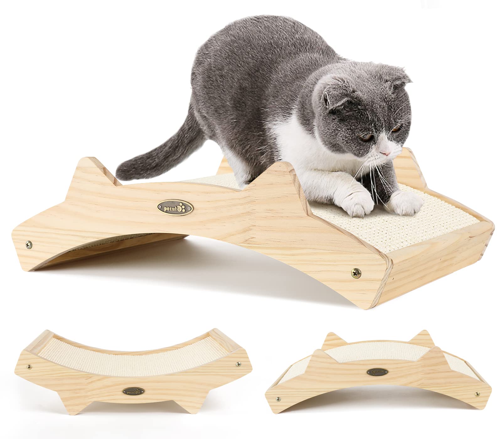 Cat Scratchers for Indoor Cats, Double-Sided Cat Scratcher with Natural ...