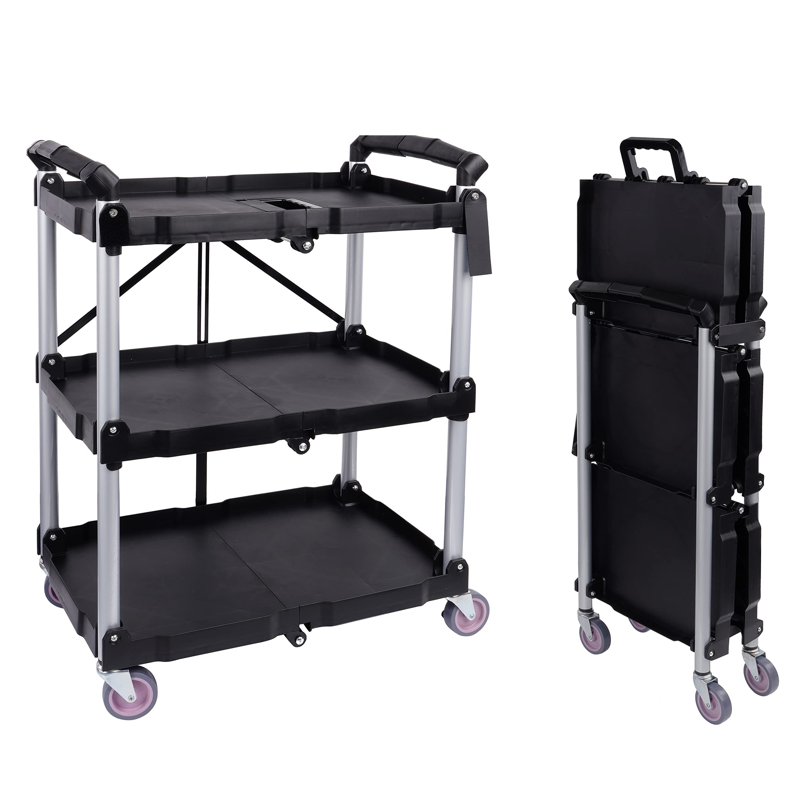 Mua ELEVON Portable Folding Collapsible Service Cart Foldable Service ...