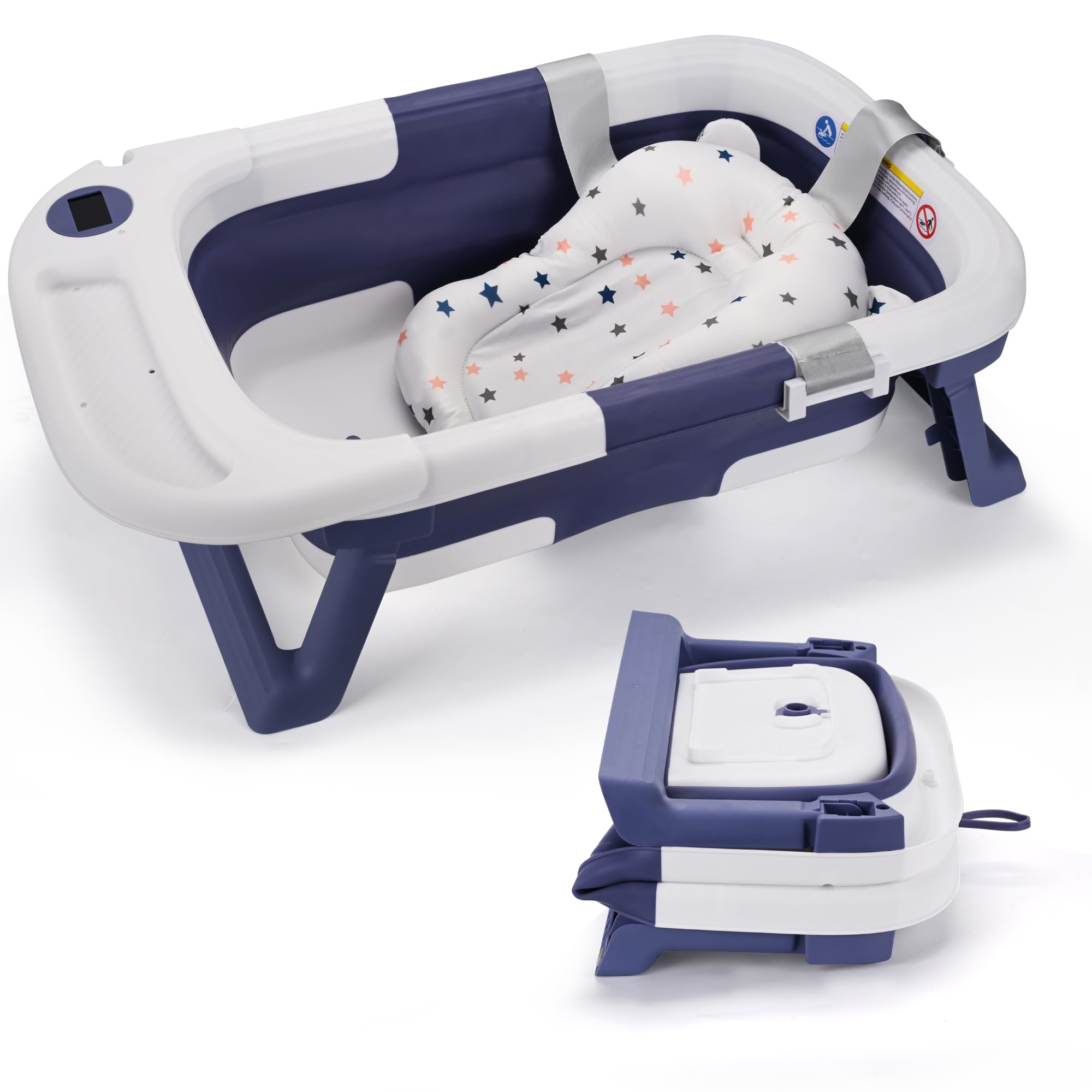 WWUIUIWW Foldable Baby Bath Tub,Newborn Baby Bath Tub with Soft Bath ...