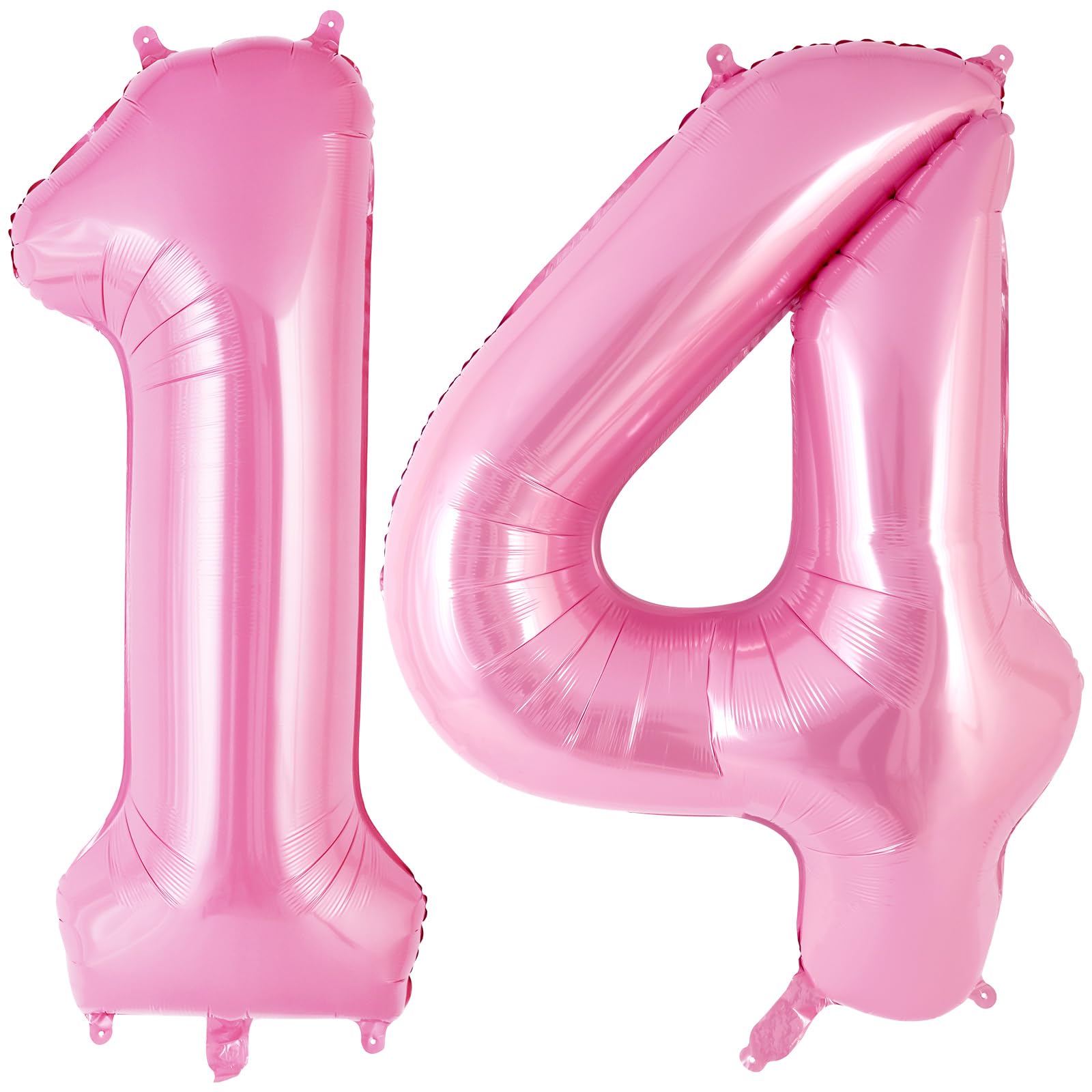 Pink Number 14 Balloon, 40 Inch Big Large Foil Helium Number Balloons ...