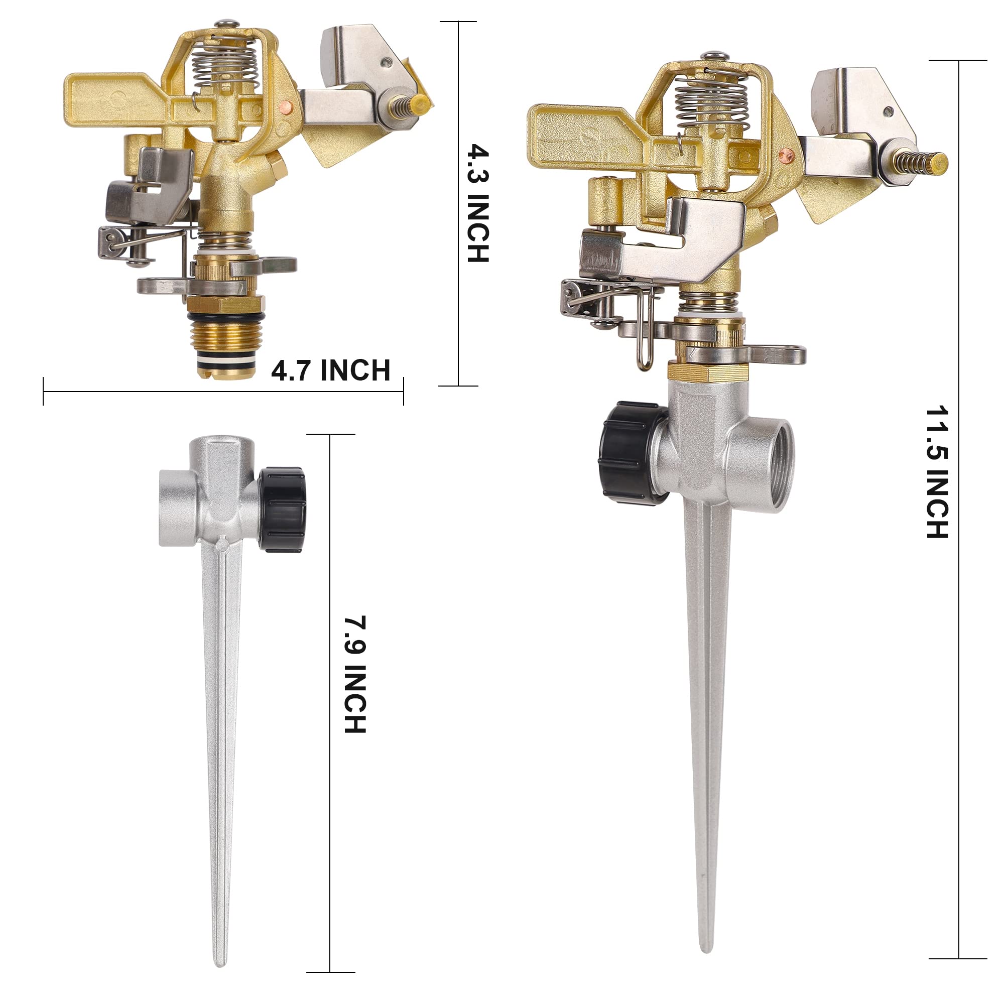 Mua Biswing 2 Pack Brass Impact Sprinklers with Stand (Spike), Heavy ...