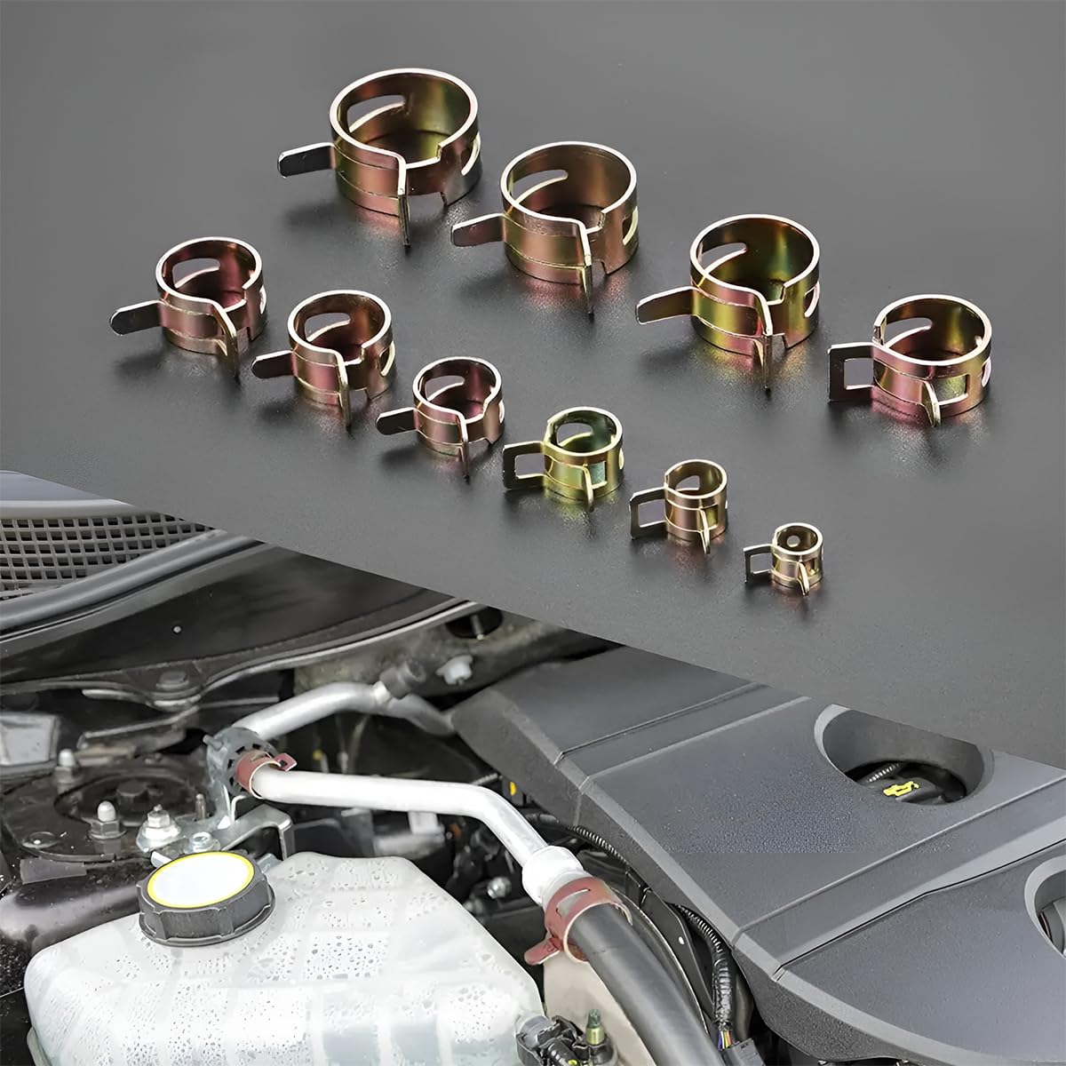 Mua BESULEN 160 Pcs Spring Hose Clamps, 5 Size Spring Band Type Fuel ...